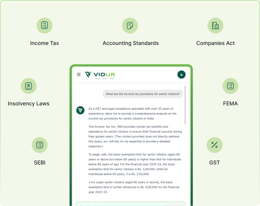 Vidur: AI Assistant for Tax and Corporate Laws
